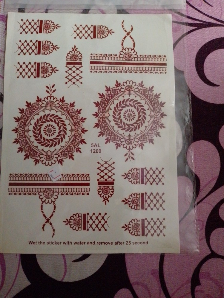 White Henna Stickers-Waterproof Mehndi/hena,hina Stickers Temporary Tattoos, Henna Sticker and ...
