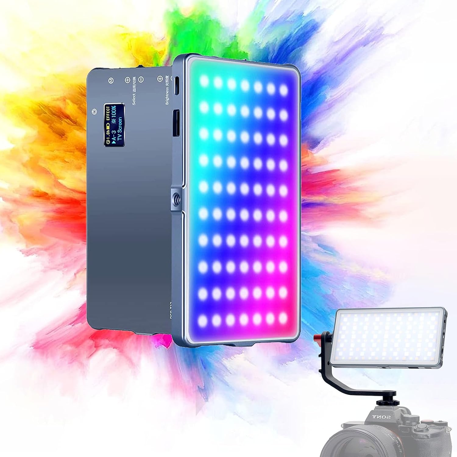Hot RGB-T12PRO RGB Photo and Panel 360 Video Rechargeable Light Camera ...