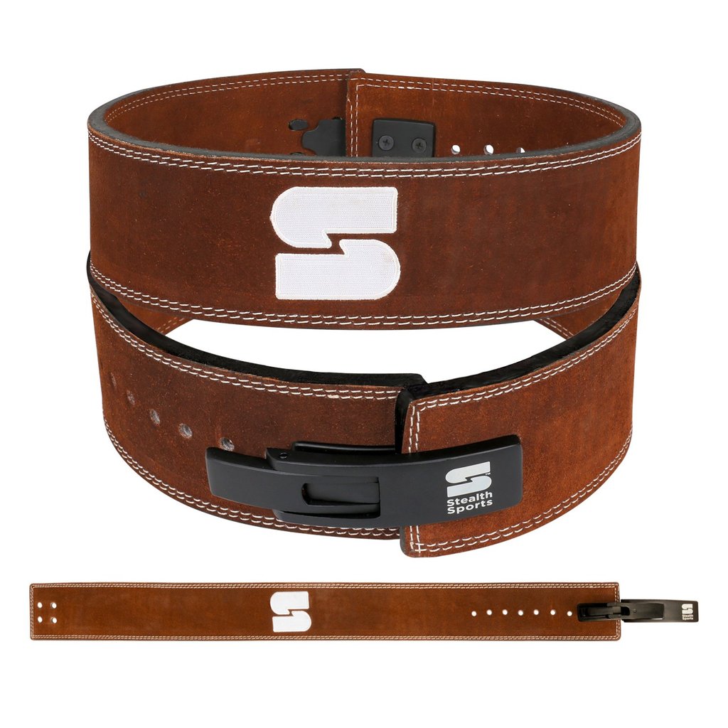 Weight lifting power leather lever pro belt gym training - Brown 10mm ...