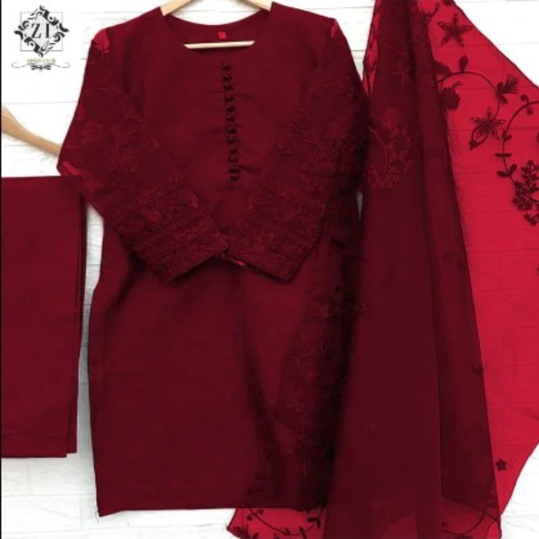 3Pcs Suit For Women/Designer 3pec Embroidered Dress For Girls/Eid ...