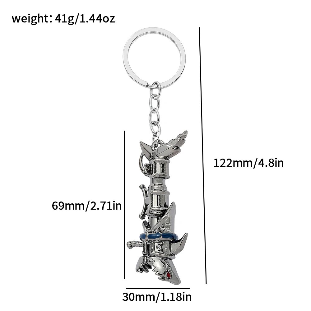 Game League of Legends Keychain LOL Jinx Cannon Model Keyring for Men ...
