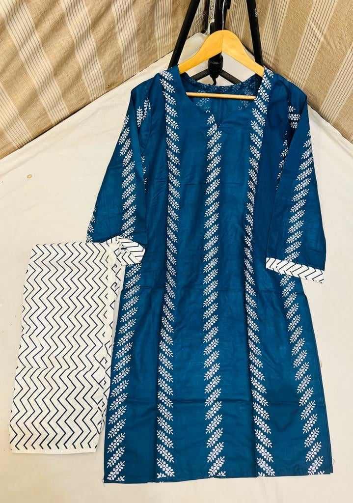 Stylish Collection stitched line print 2pc dress | Daraz.pk