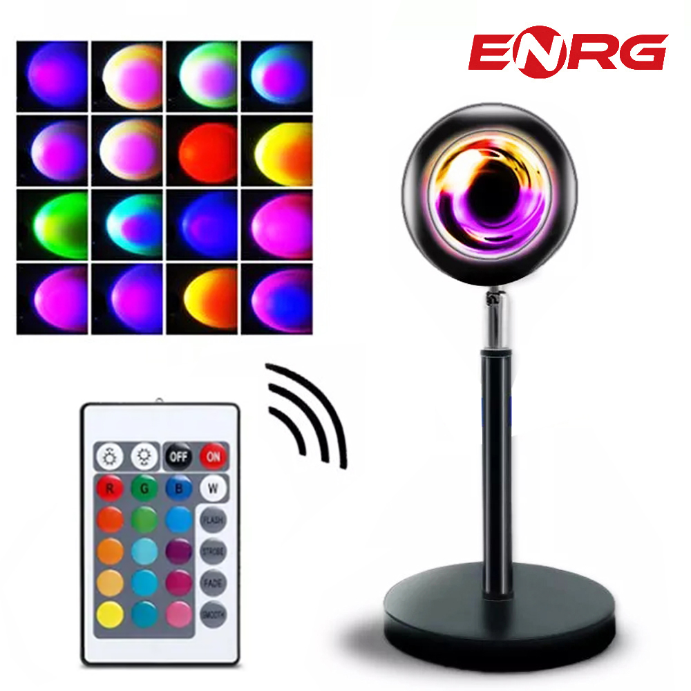 Energy - ENRG RGB Sunset Lamp Ring Light 16 Colors Rainbow Projector ...