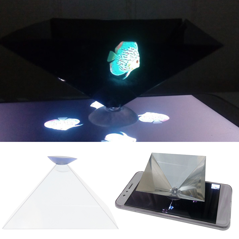 1pc Mini 3D Hologram Pyramid Display Projector Video Stand Universal ...