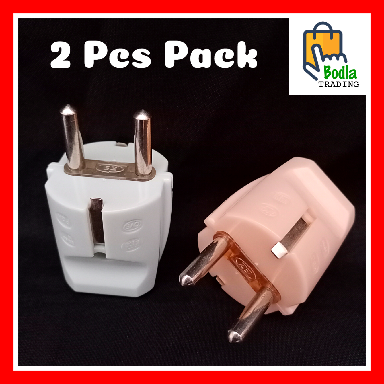 2 Pcs European 2-Pin Electrical Plug, 2 Pin Plug Shoe Switch Male Plug For Generators | Daraz.pk
