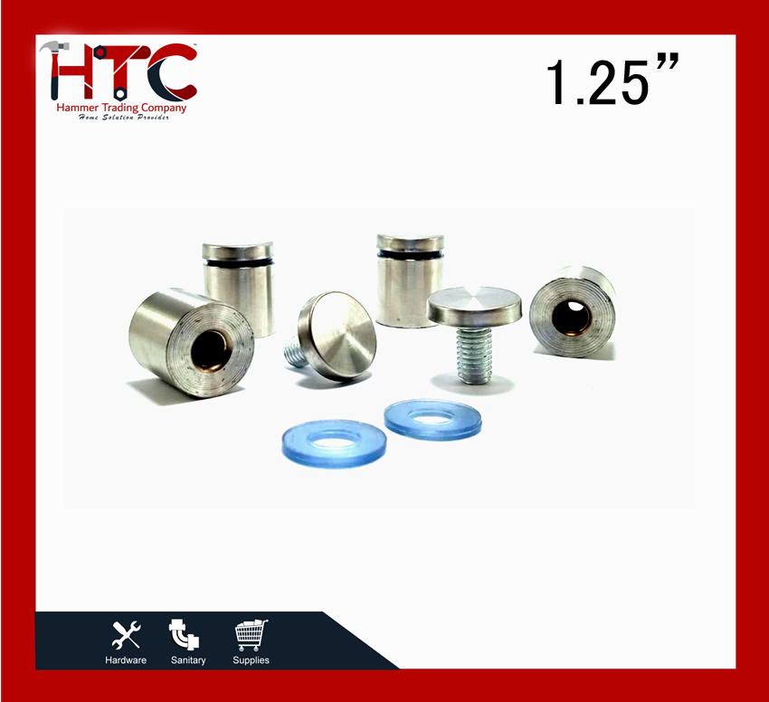 Heavy Duty Glass Wall Mounted Sign Spacer Mirror Glass Screw Stainless ...