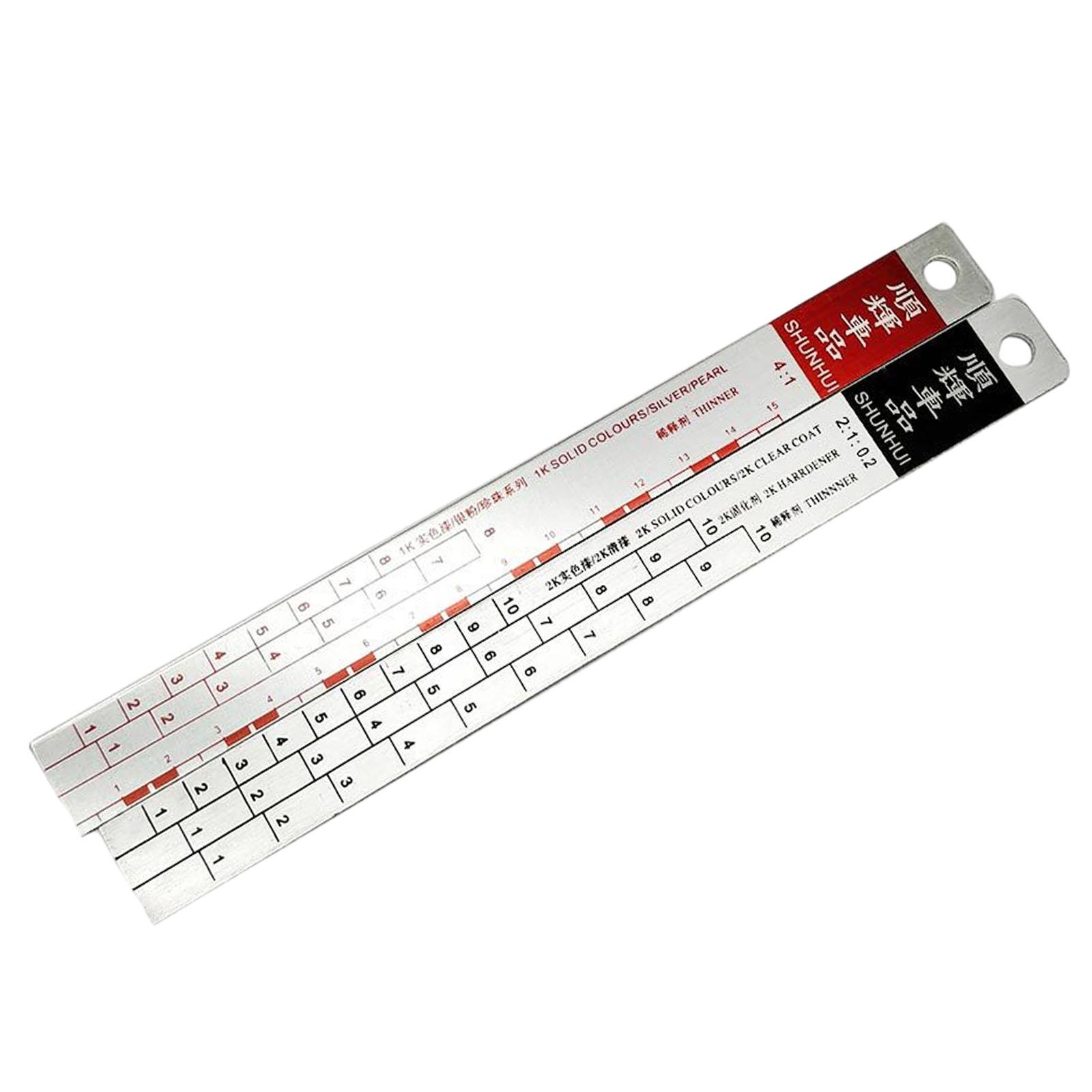 Car Paint Measure Ruler Easy Mixing Aluminium 2:1 and 4:1 Paint Color ...