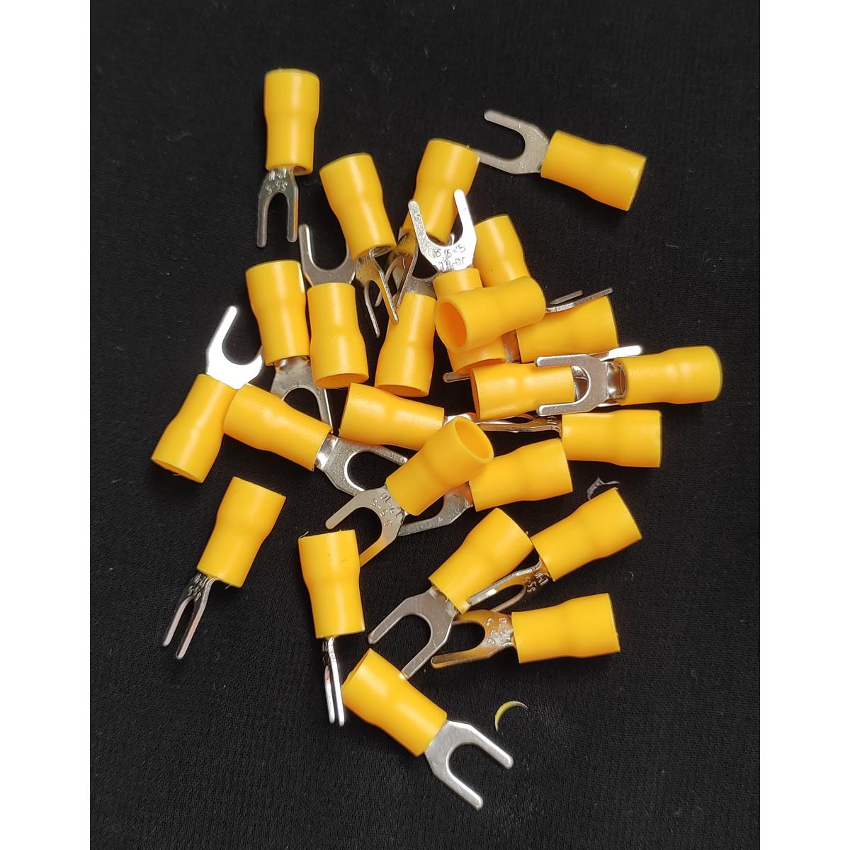 4mm U-type Yellow Insulated Thimble/ Cable Lug Best for solar wiring 20 ...