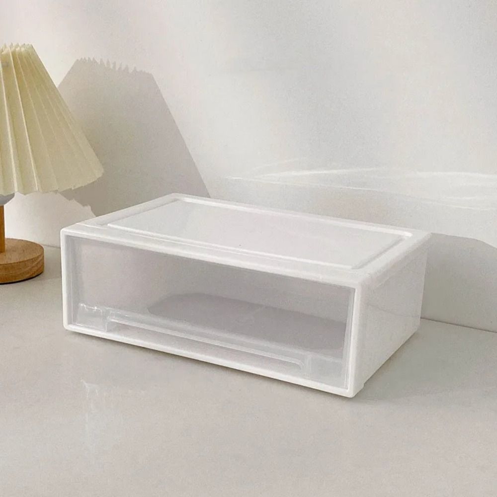 New Plastic Drawer Storage Box Visible Stackable Desktop Storage Box ...