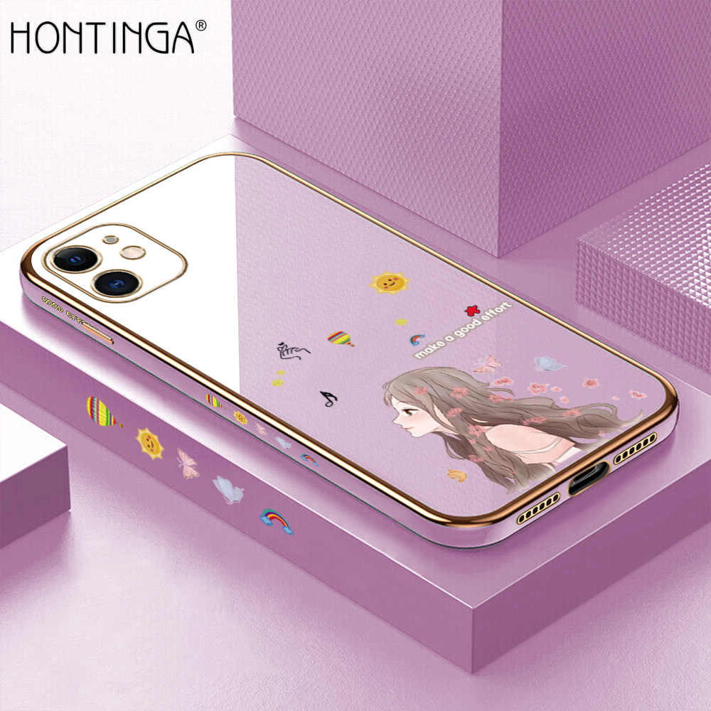 Hontinga for iPhone 11 Back Cover（Free Lanyard）Luxury 6D Plating ...