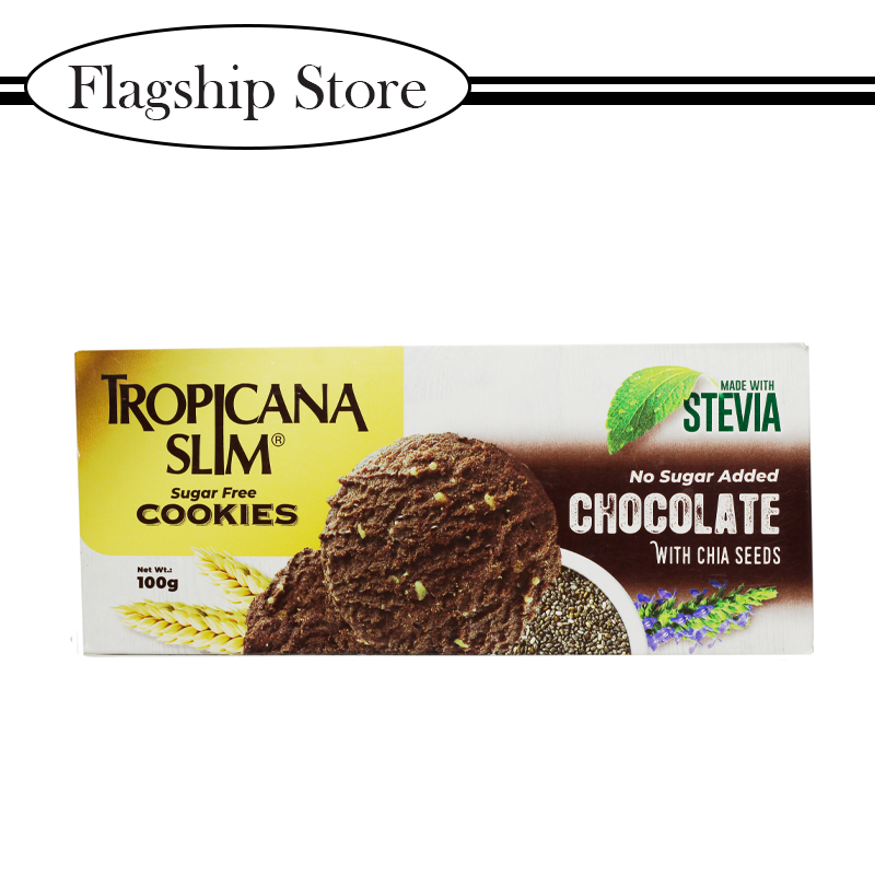 TROPICANA SLIM STEVIA S/FREE COOKIES CHOCO CHIA - 100gm | Daraz.pk