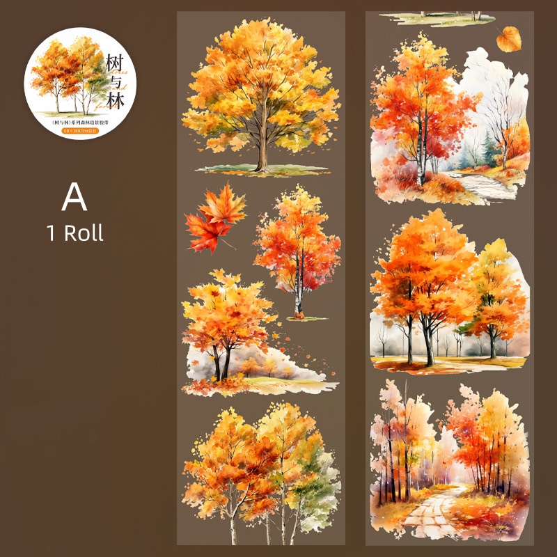 Panda Online 1 Roll Tree And Forest Series PET Masking Tapes Waterproof ...