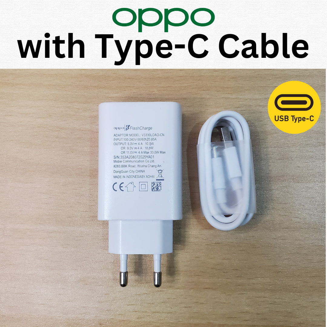 Oppo Original Charger + Data Cable (Micro-usb and Type-C) Quick Charge ...