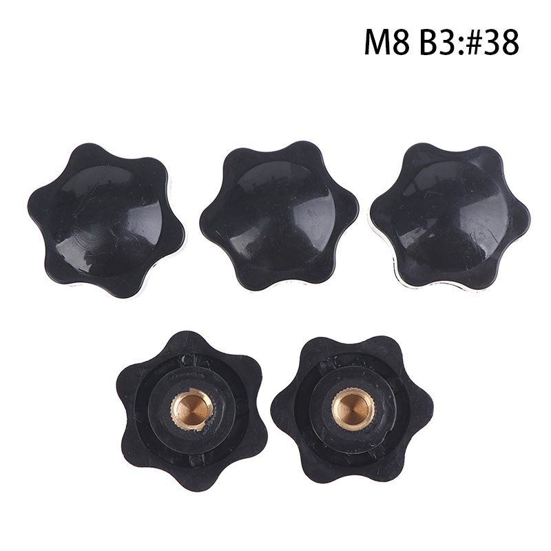 5pcs M4/5/6/8/10 Plum Hand Tighten Nuts Handle Thread Mechanical Black ...
