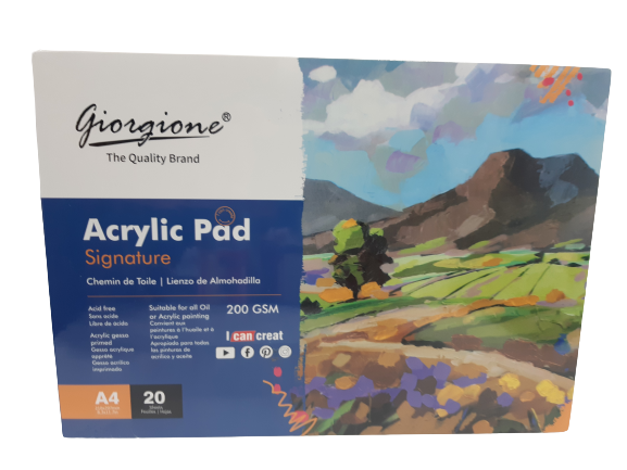 Giorgione Acrylic Pad A3 A4 A5 Signature 20 Sheets 200 Grams Paper Art and Craft Material ...