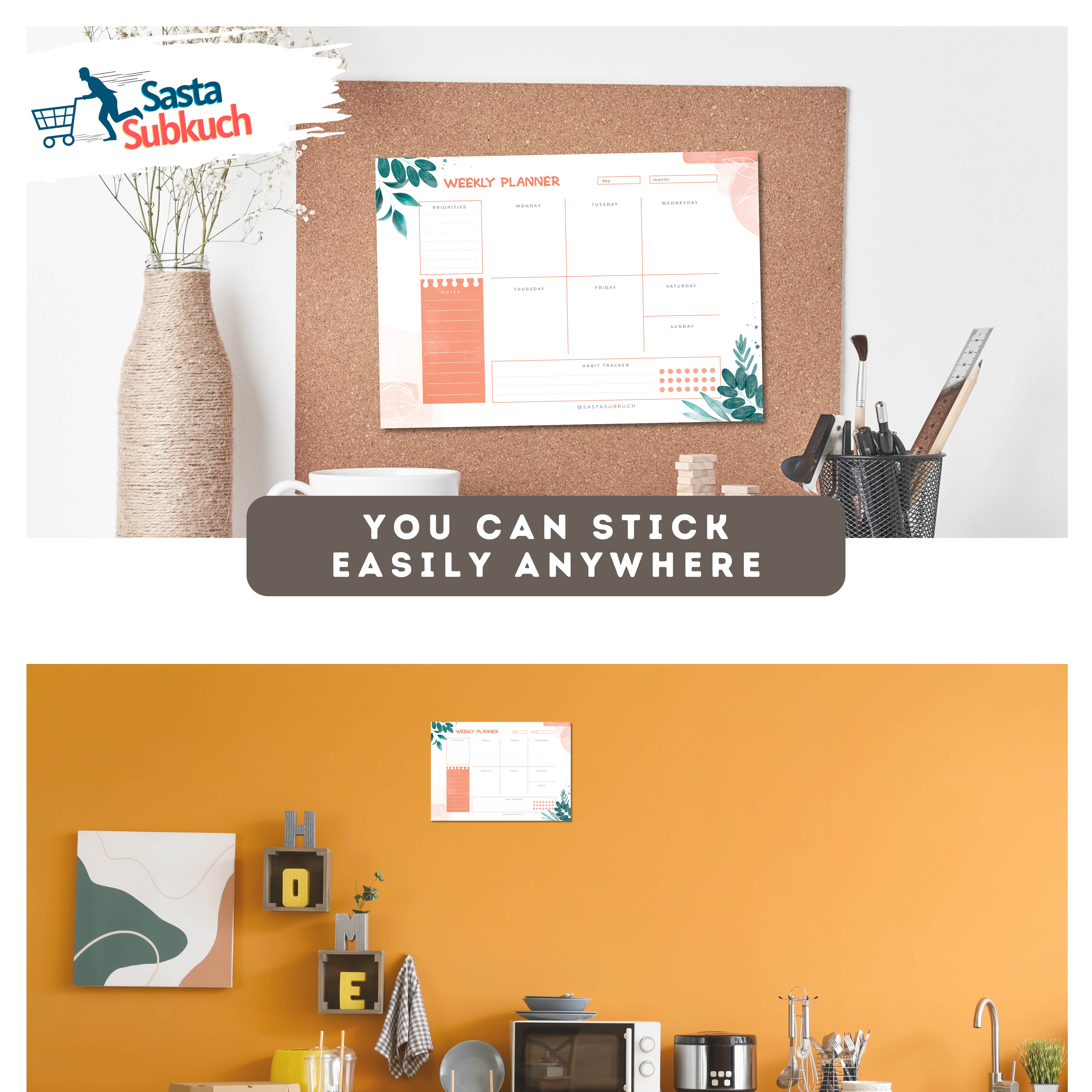 Weekly Planner A4 Size Laminate with board marker Organize Your Weekly ...
