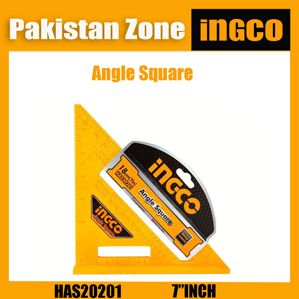 INGCO Angle Square 7x7" ,Angle square , speed square , 90 Degree ...