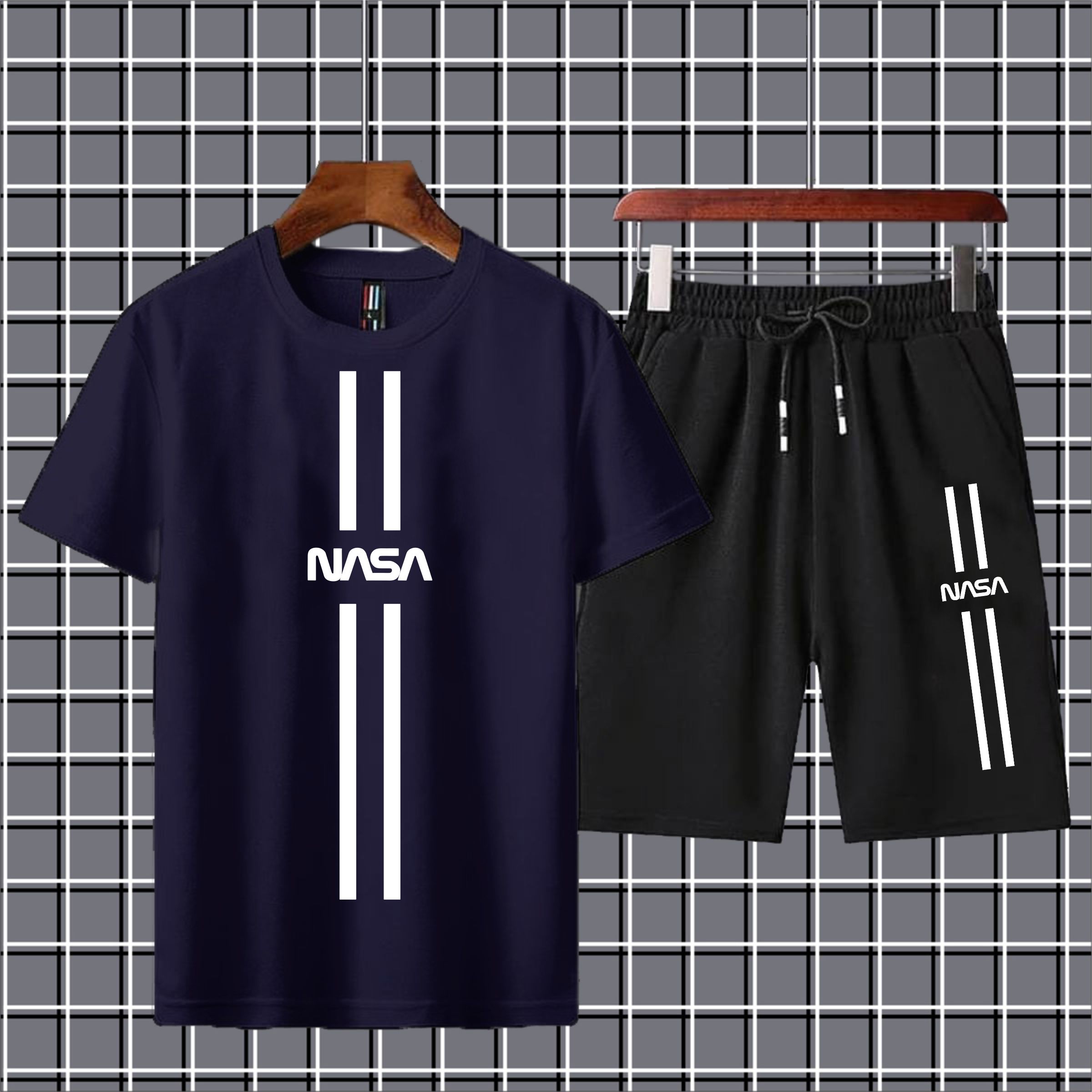 New Arrival 2pc nasa printed summer shorts tracksuit for men and boys ...