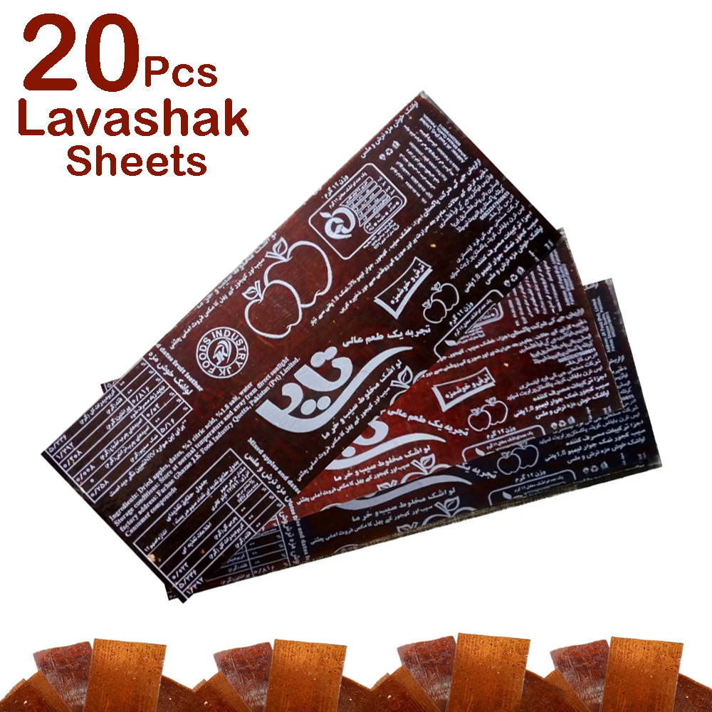 20 Pcs - Persian Lavashak Fruit Lather Roll Sheets Irani Imli Strips ...