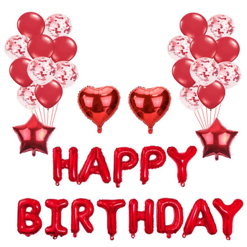 Happy Birthday Red Theme Including Happy Birthday Red Alphabets Foil ...