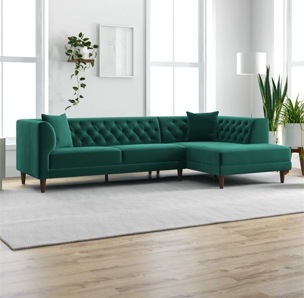 Sultan Furniture 5 Seater L shape Chesterfield Sofa | Daraz.pk