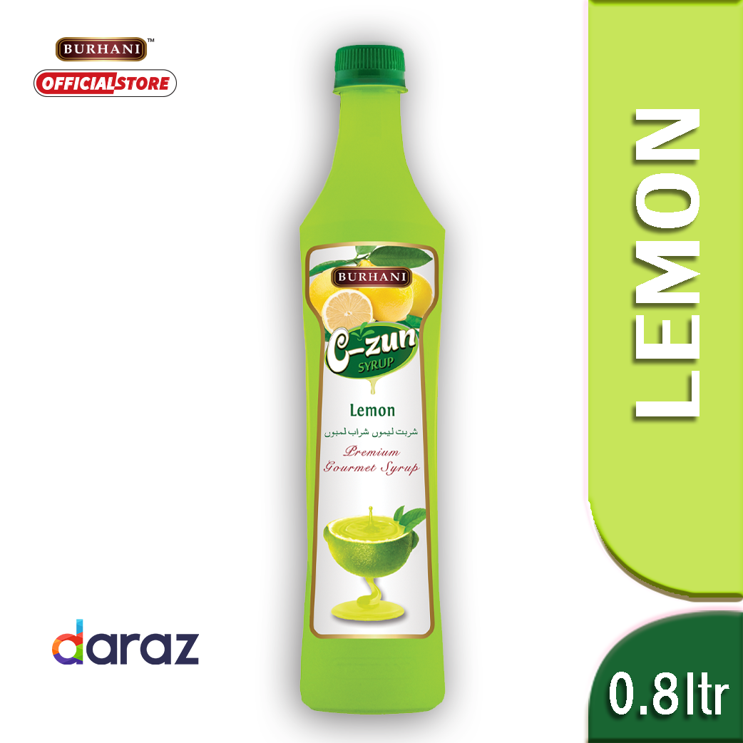 Burhani C-zun Lemon Pulpy Flavoured Syrup Sharbat - 800ml | Daraz.pk