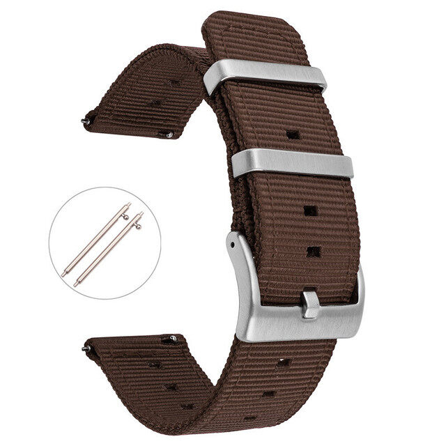 18mm 20mm 22mm 24mm Weave Nylon Strap Stainless Steel Hoop Buckle Watch ...