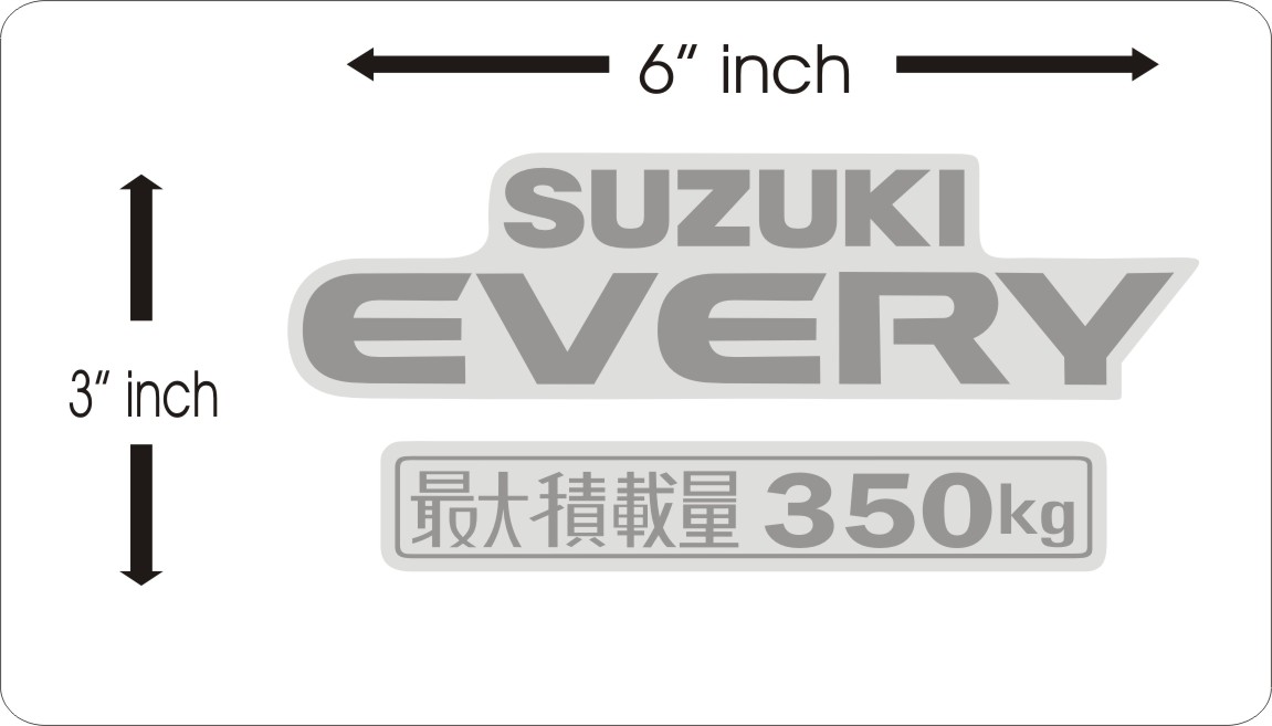 SUZUKI EVERY Buddy Van Body Stickers Silver Color PVC Plotter Cutting ...