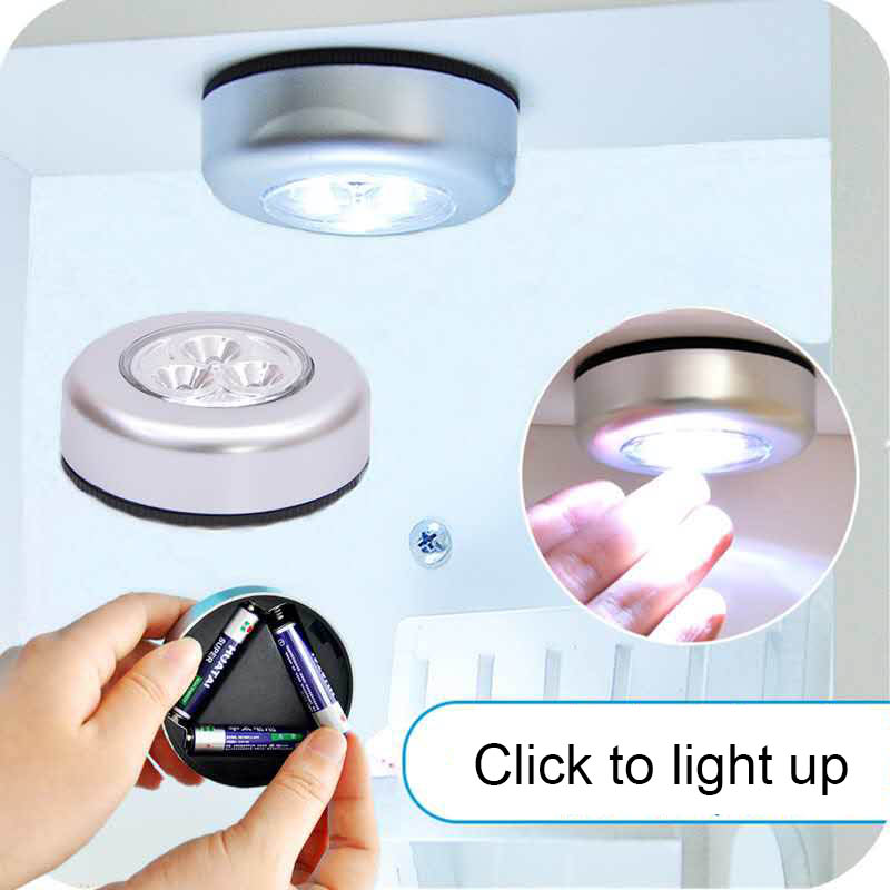 Mini LED Wall Light For Kitchen Cabinet Touch Lamp With Sticker 3 ...