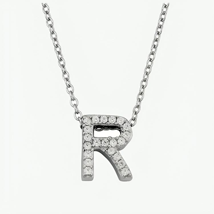 Silver Stainless Steel Alphabet Necklace/Locket/Pendants for Girls ...