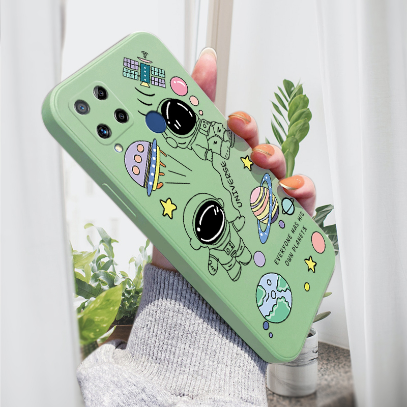 AMORVOR for Realme C15 Back Cover Cartoon Cute Astronaut Side design ...