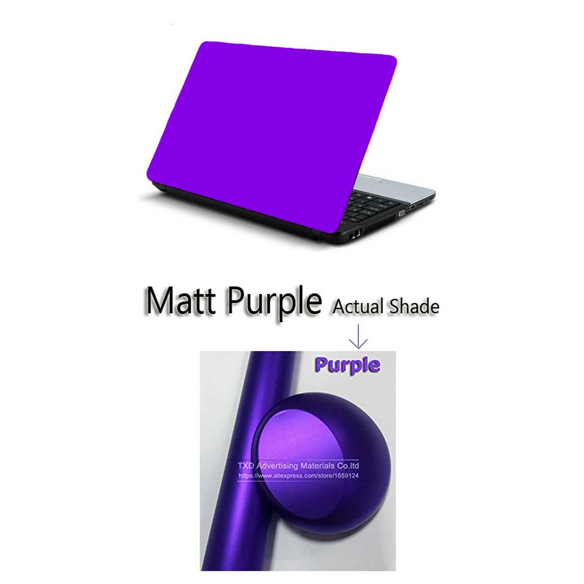 Universal Laptop Back Skin Matte Texture-Laptop Back Solid Color Skin ...