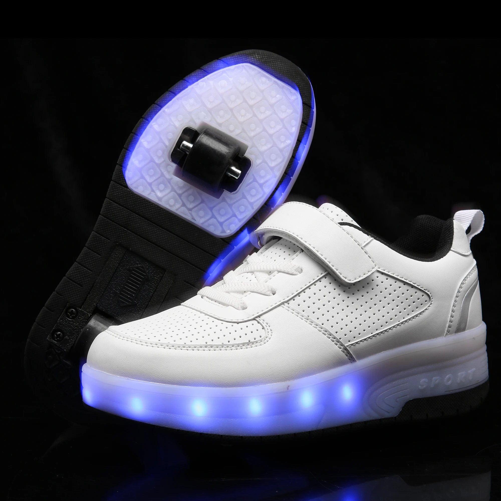 Sneakers Heels Led Light Roller Skate Shoes | Daraz.pk
