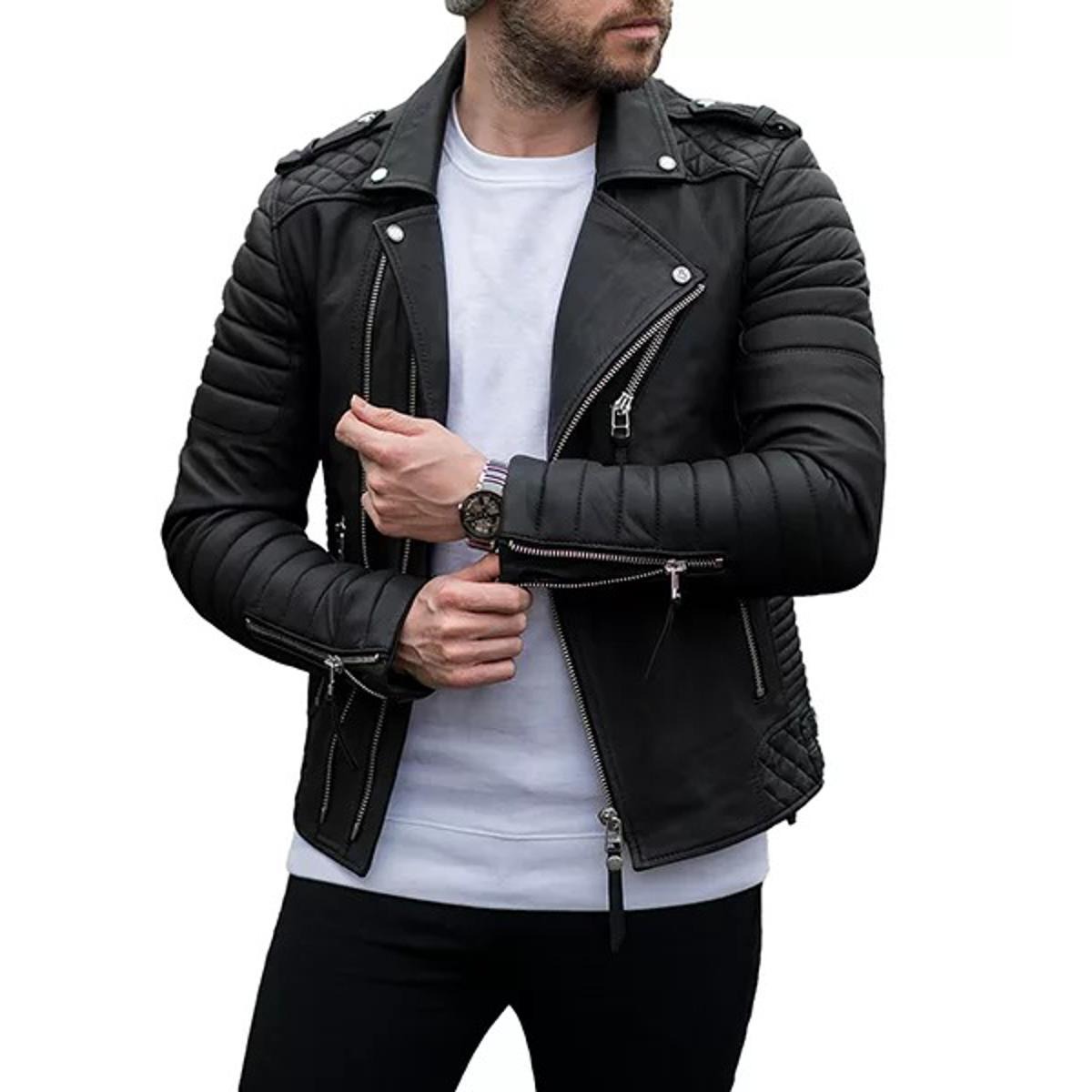 Men Leather Jacket Leather Mens Rider Jacket Black Jacket Fashion ...