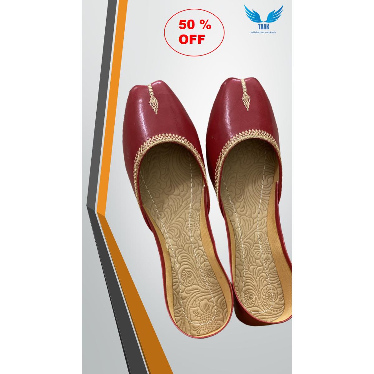 Red Handcraft khussa for Girls / Women for casual use | Daraz.pk