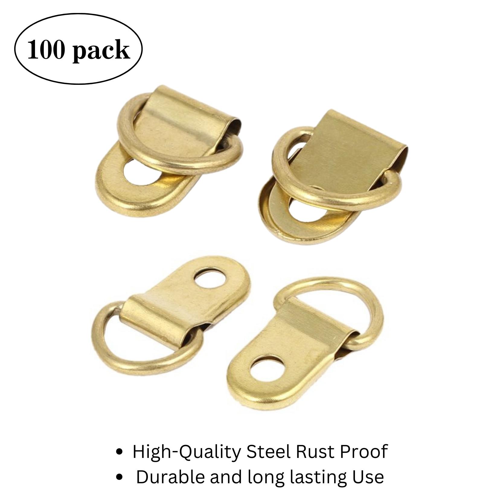 100 Pack Small Triangle Ring Steel Picture Hangers with Screws Picture ...