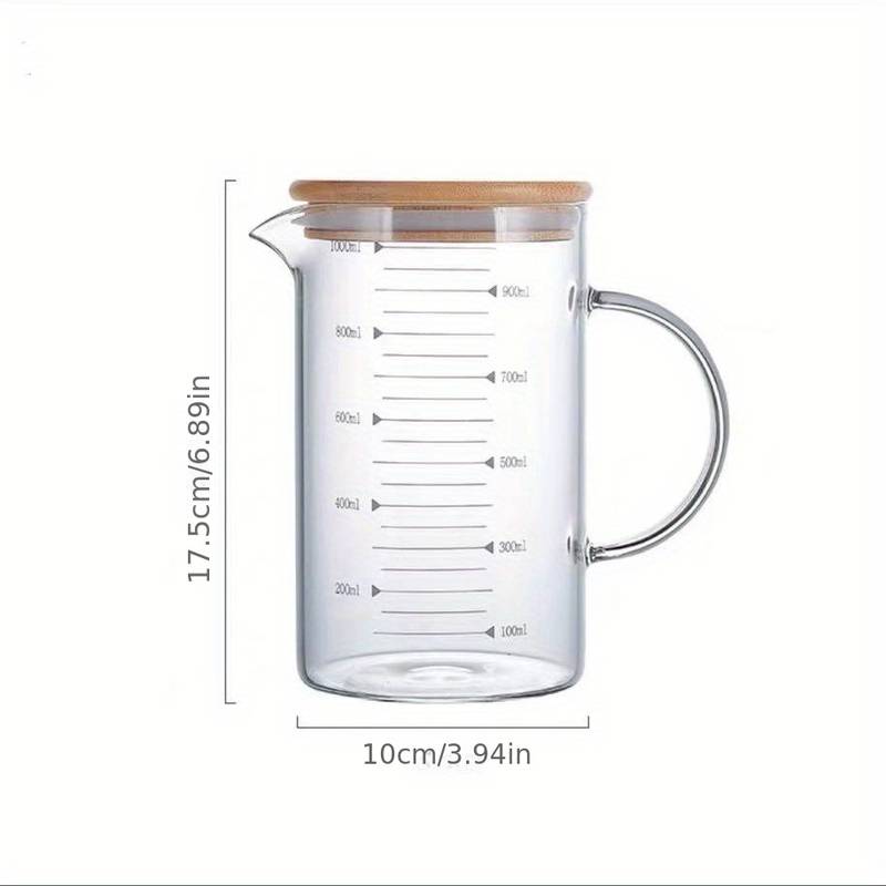 1pc, Glass Measuring Cups Jugs With Lid, Measuring Pitcher Beaker ...