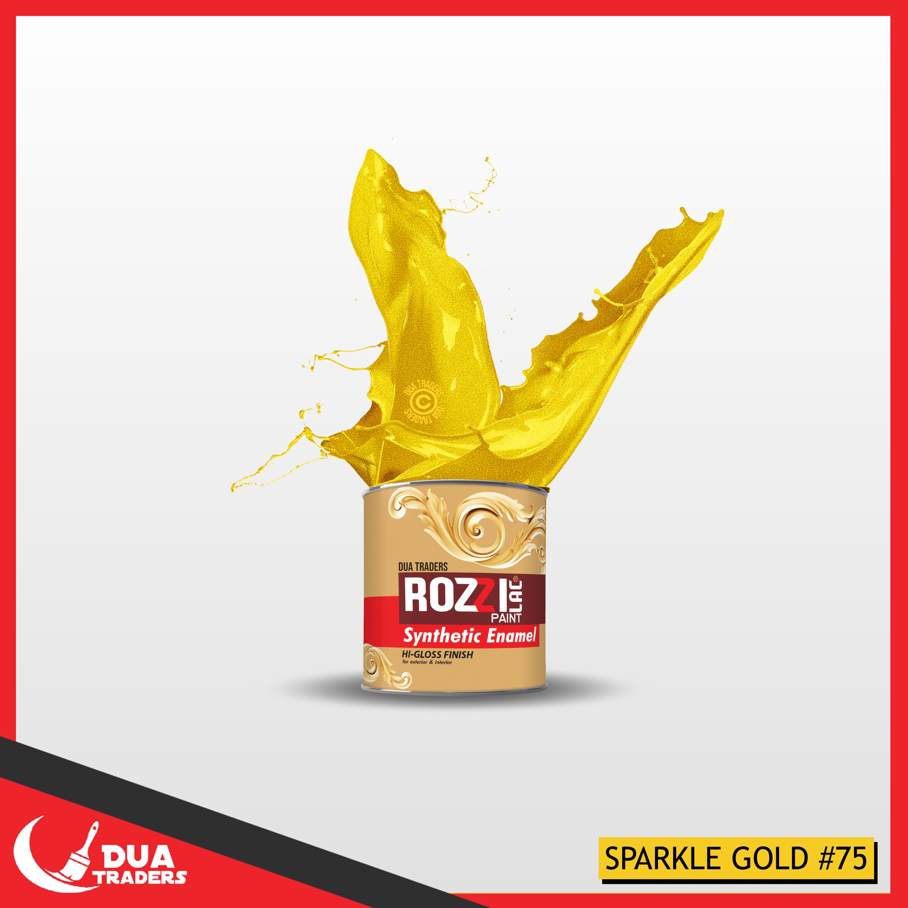 Oil Paint ROZZILAC Synthetic Enamel Dubbi 250 ML with FREE Paint Brush ...