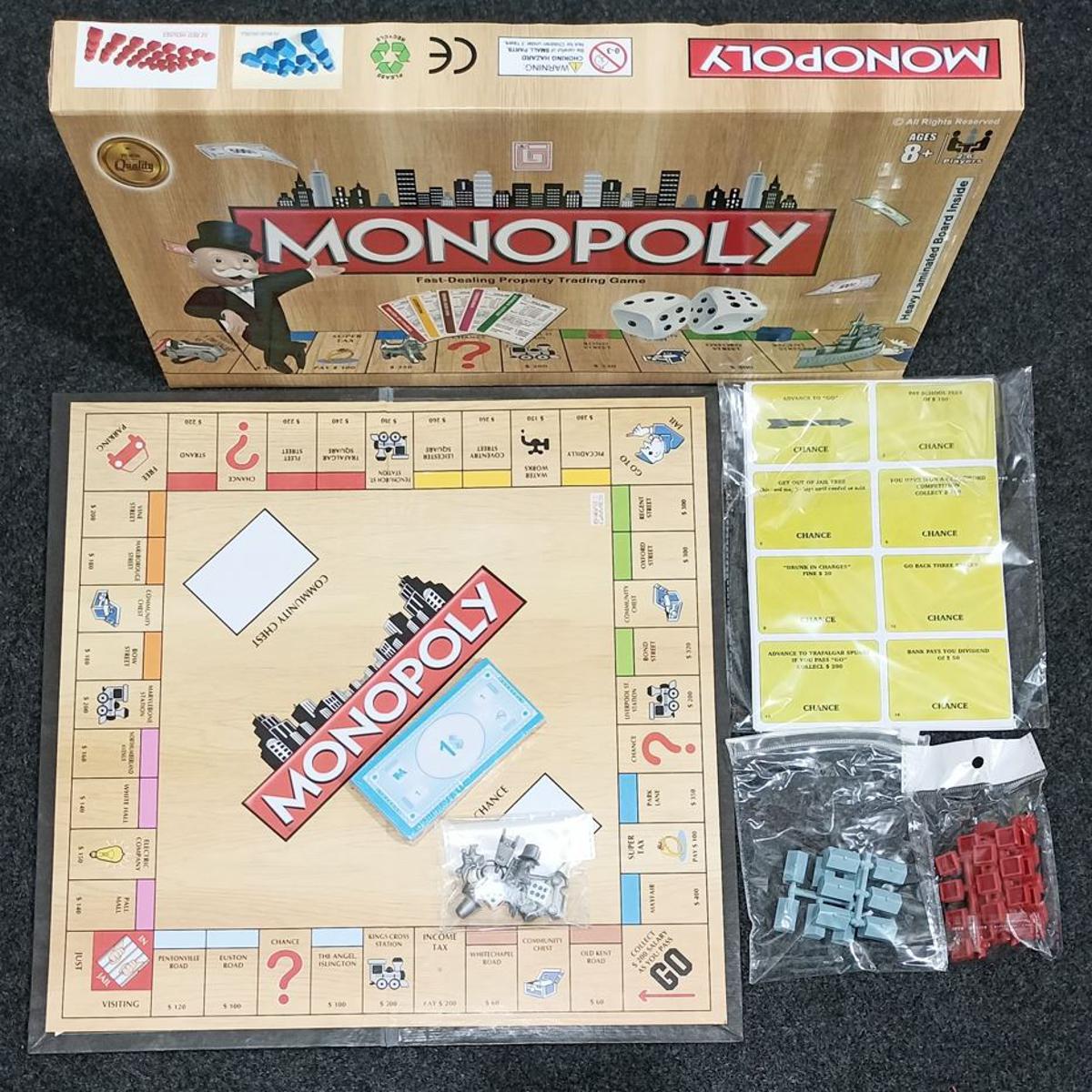 Monopoly Board Game Original 15.5 x 15.5 Inches Hard Laminated Board ...