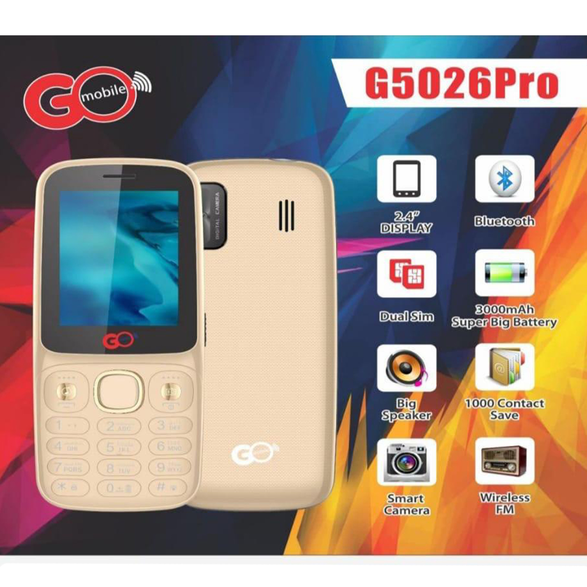 G 5026 pro Keypad mobile phone 2.4 inch PTA proved Half Skin color ...