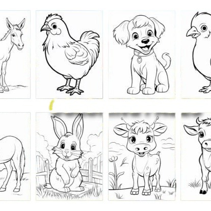90 Cute Farm Animal Coloring Pages Kids | Daraz.pk