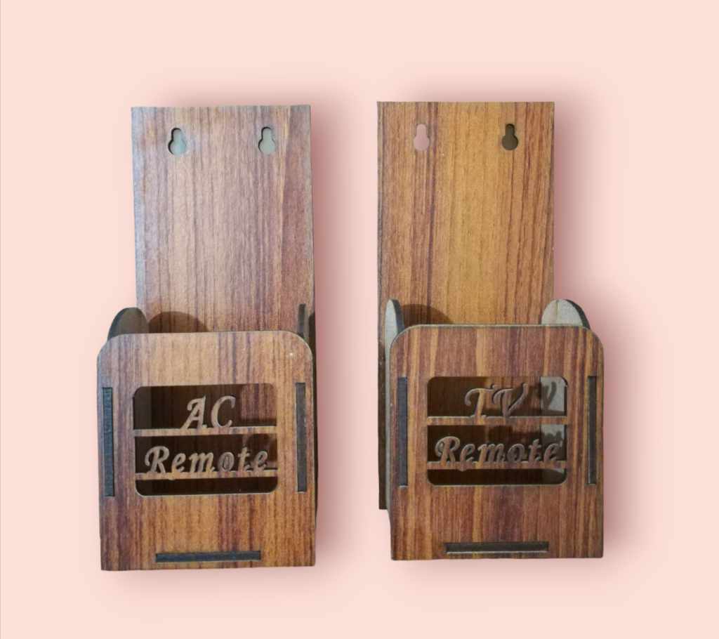 Wall Mounted TV AC Remote Holder Wooden Stand 2 pies | Daraz.pk