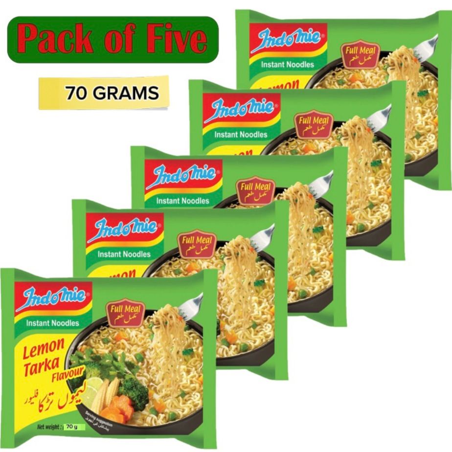 Indomie Noodle | Instant Noodles 70 Grams | Pack of 5| (Lemon Tarka ...