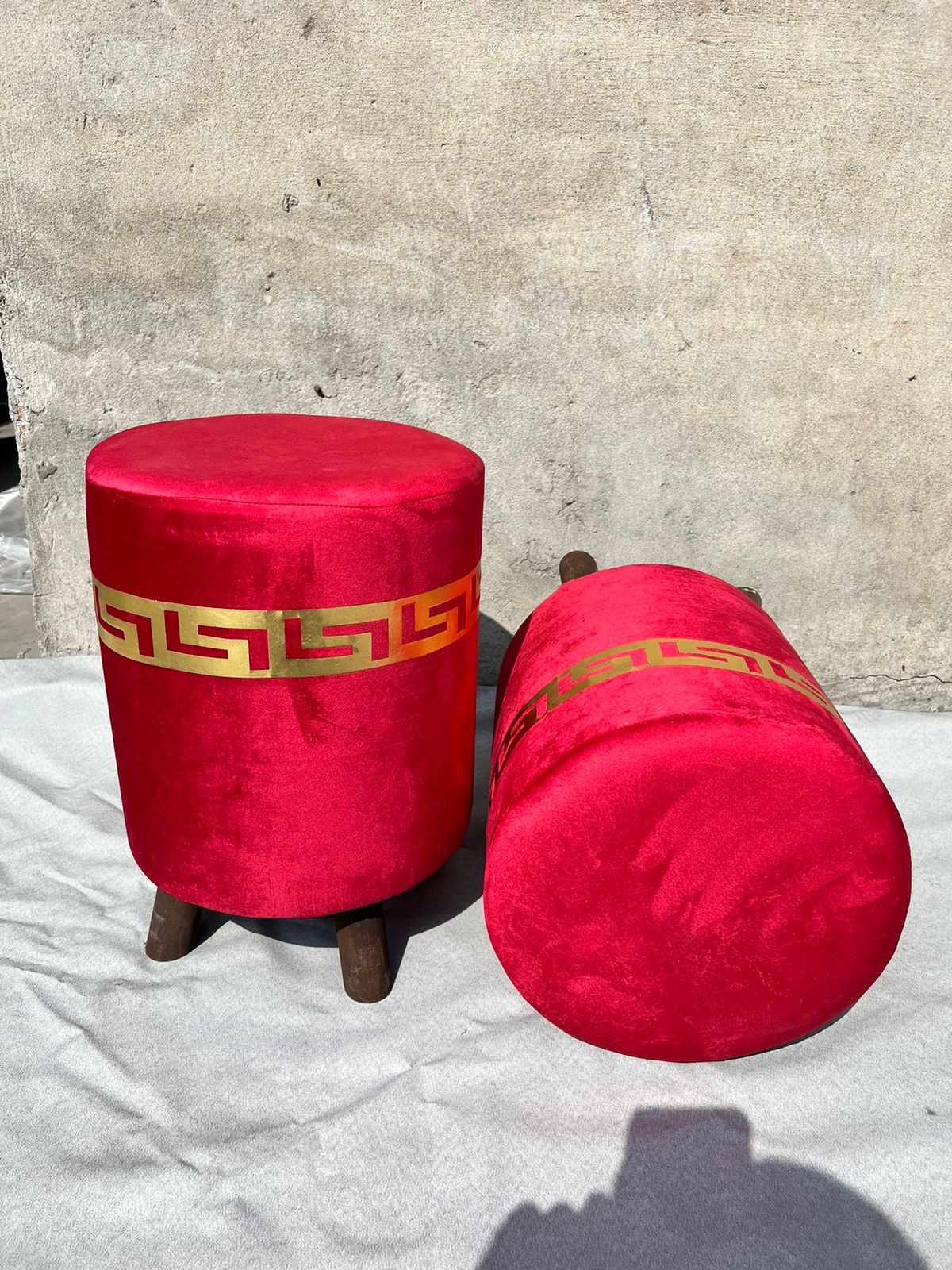 Ottoman Stool Stool For Living Room Metallic Side Table Stool Ottoman ...