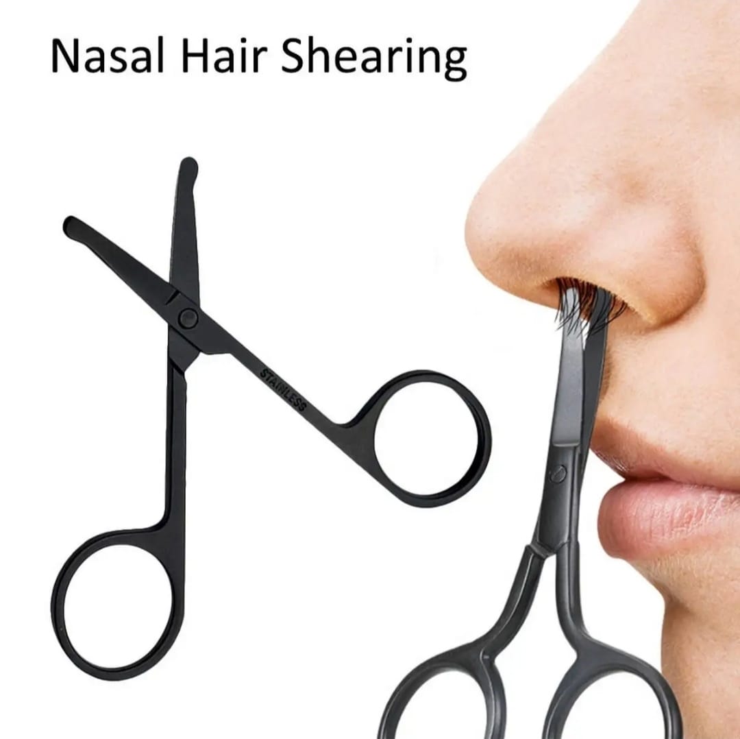 1PC Nose Hair Scissor Stainless Steel Eyebrow Nose Hair Cut Facial ...