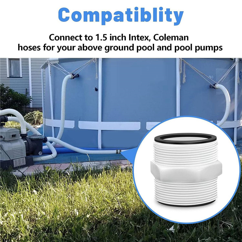 Pool Hose Adapter 1.5 Inch for Pool Pump Hose with Ring Gaskets ...