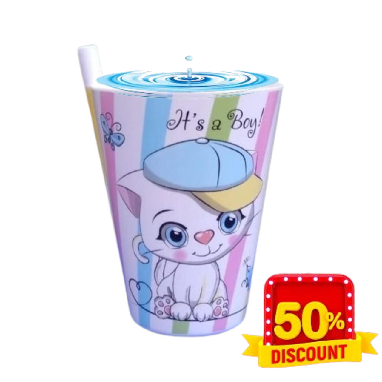 Sippy Cups 350 ml | Glass with pipe | Straw Glass| Cartoon Cups for ...