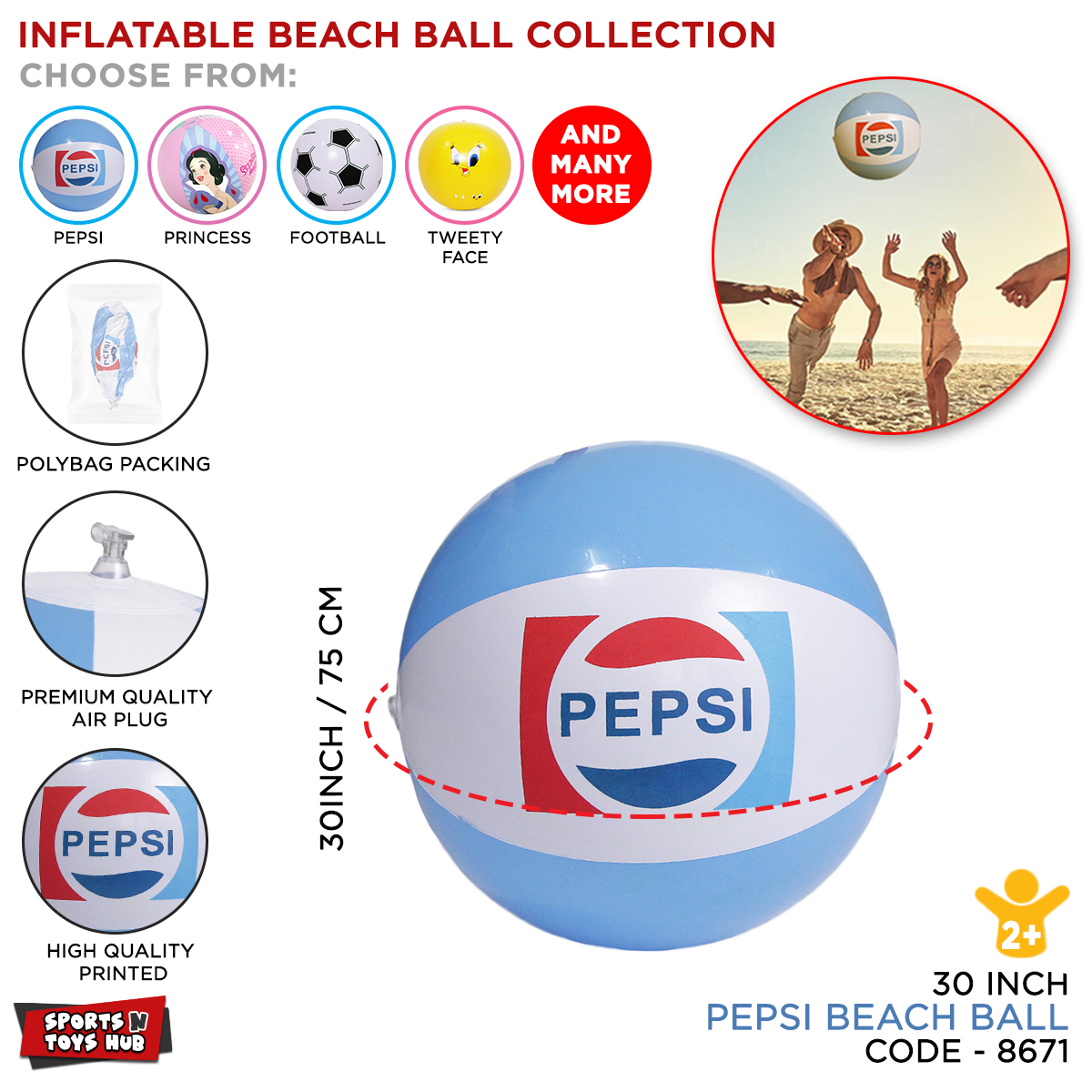 Inflatable Beach Ball Collection, Football, Pepsi, Coca Cola, 7up ...