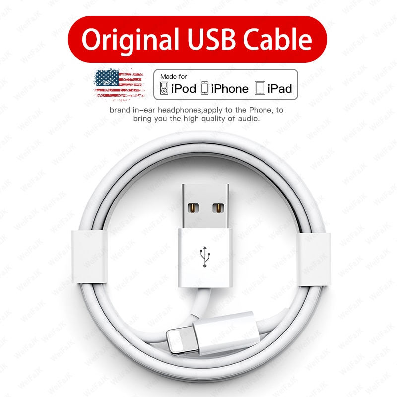 Original USB Lighting Cable For iPhone 12 11 Pro Xs Max X Xr 8 7 6 6S ...