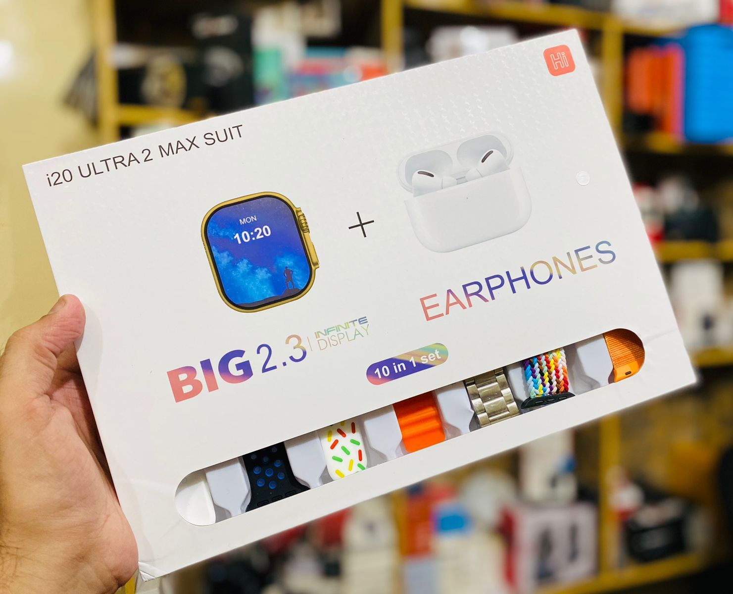 i20 ULTRA 2 MAX SUIT Smartwatch with Earpods Pro & 7 Straps & Silicone ...